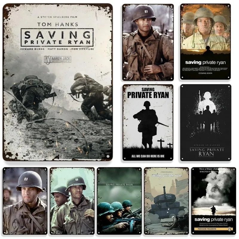 Metal Tin Poster 1998 War Movie Saving Private Ryan Metal Tin Sign ...