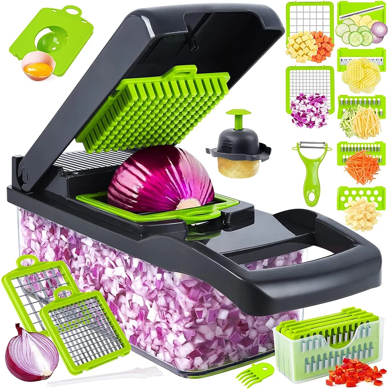 16-in-1-Vegetable-Cutter-Evenly-Cut-with-Storage-Box-Shredding-Slicing ...