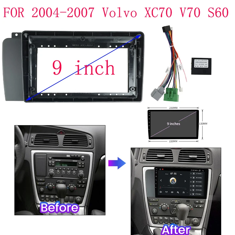 FOR 2004-2007 Volvo XC70 V70 S60 9 inch Radio Android stereo Harness ...