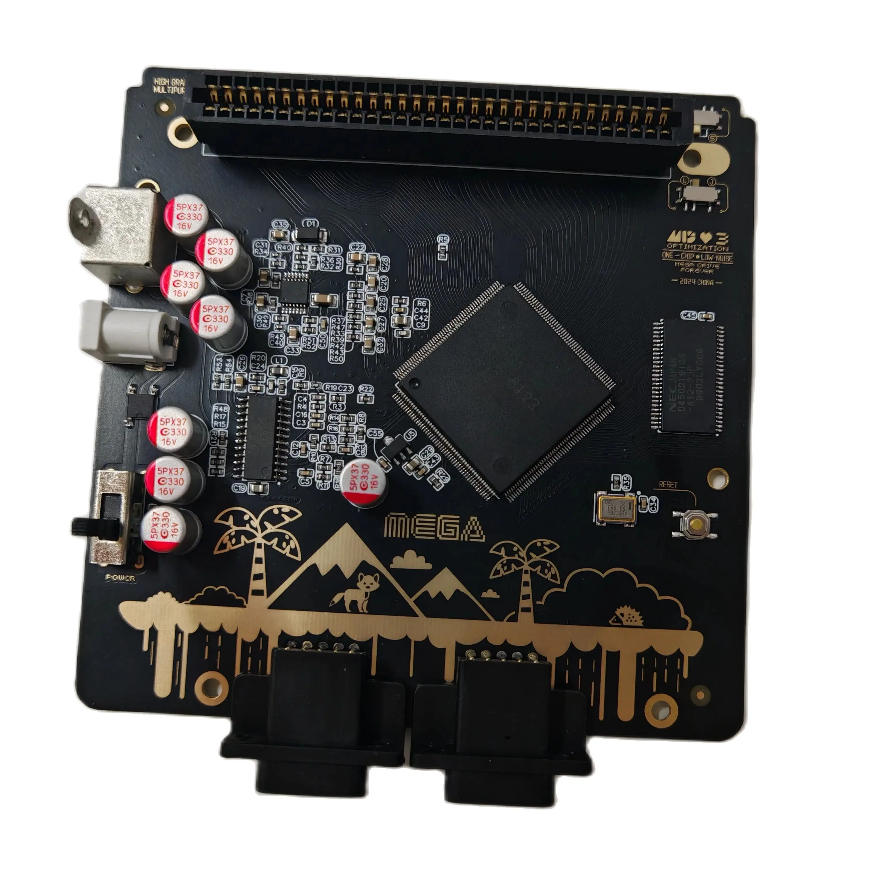 Golden-16-Bit-Genesis-3-Mega-Drive-III-Superior-Quality-Pcb-with-stereo ...