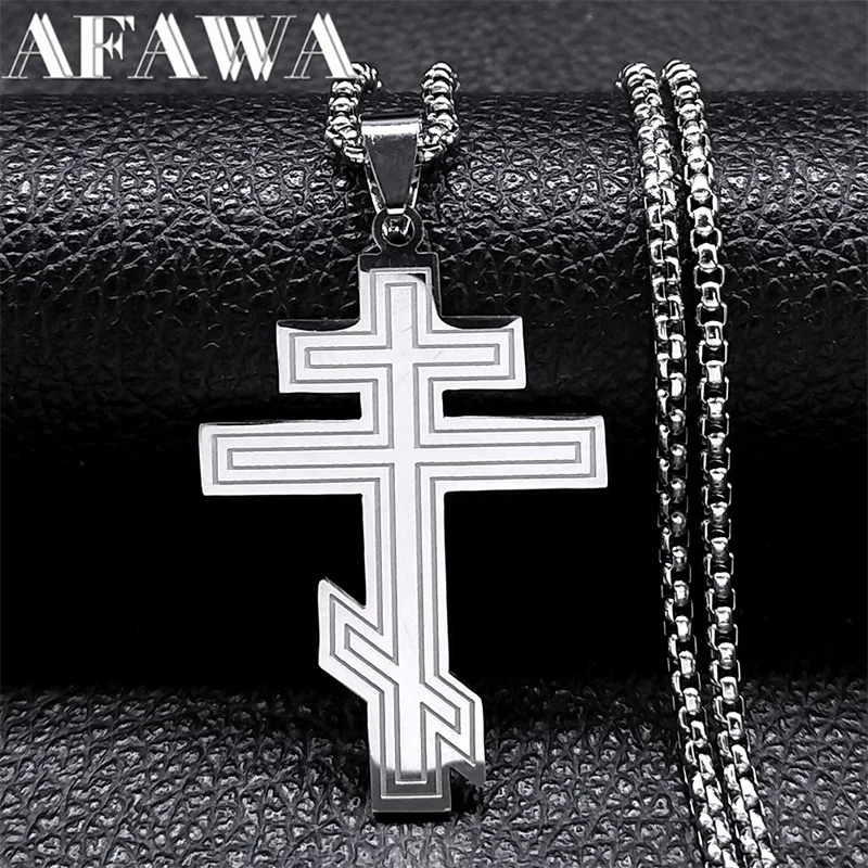 Russian-Orthodox-Cross-Necklace-Women-Men-Stainless-Steel-Russia ...