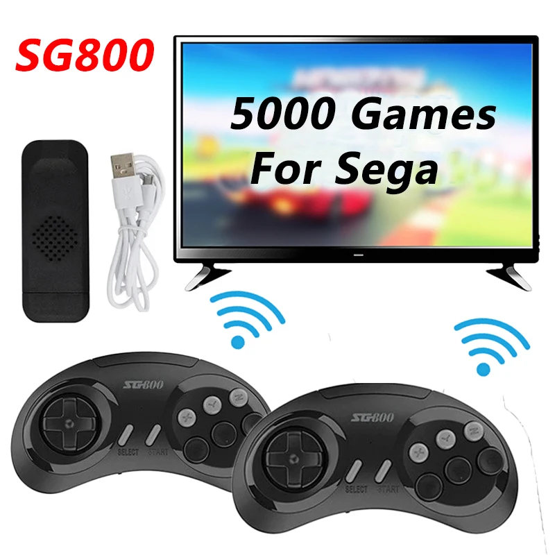 SG800-Retro-Game-Console-Wireless-Console-2-4G-Built-in-5000-Classic ...
