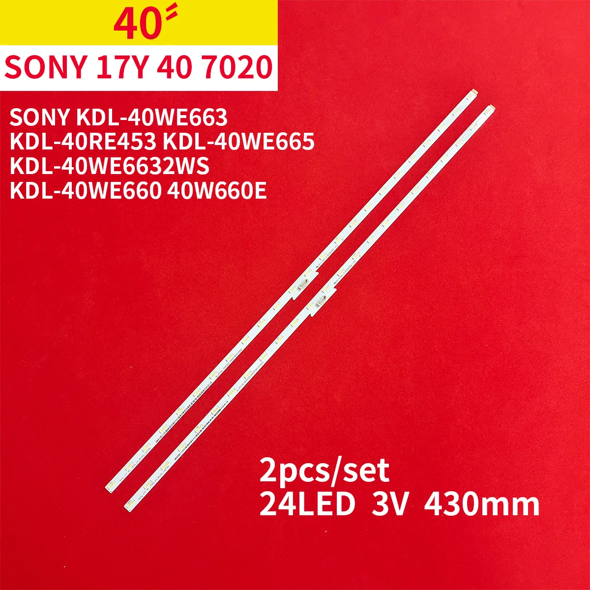 2Pcs-1Set-LED-Backlight-Strip-24-Lamps-for-40-TV-Sony-17Y-40-7020-24 ...