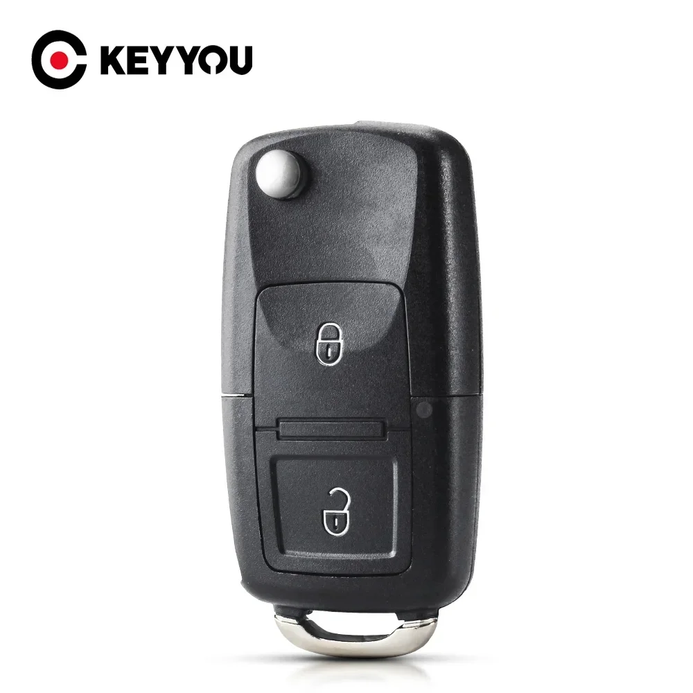 KEYYOU 10PCS No Blade Flip Car Key Shell For VW Volkswagen MK4 Bora ...