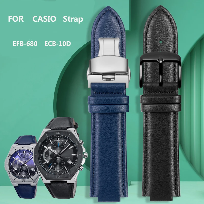 12MM-14MM-Genuine-Leather-WatchBands-For-Casio-Edifice-Ocean-Heart-Farm ...