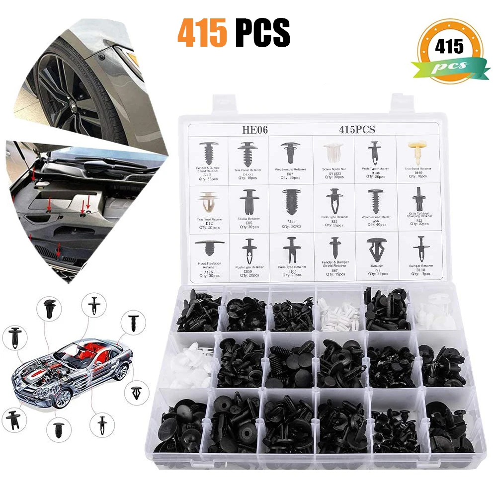 Universal Boxed Hybrid Car Fastener With Clip Tool Door Trim Car Bumper ...