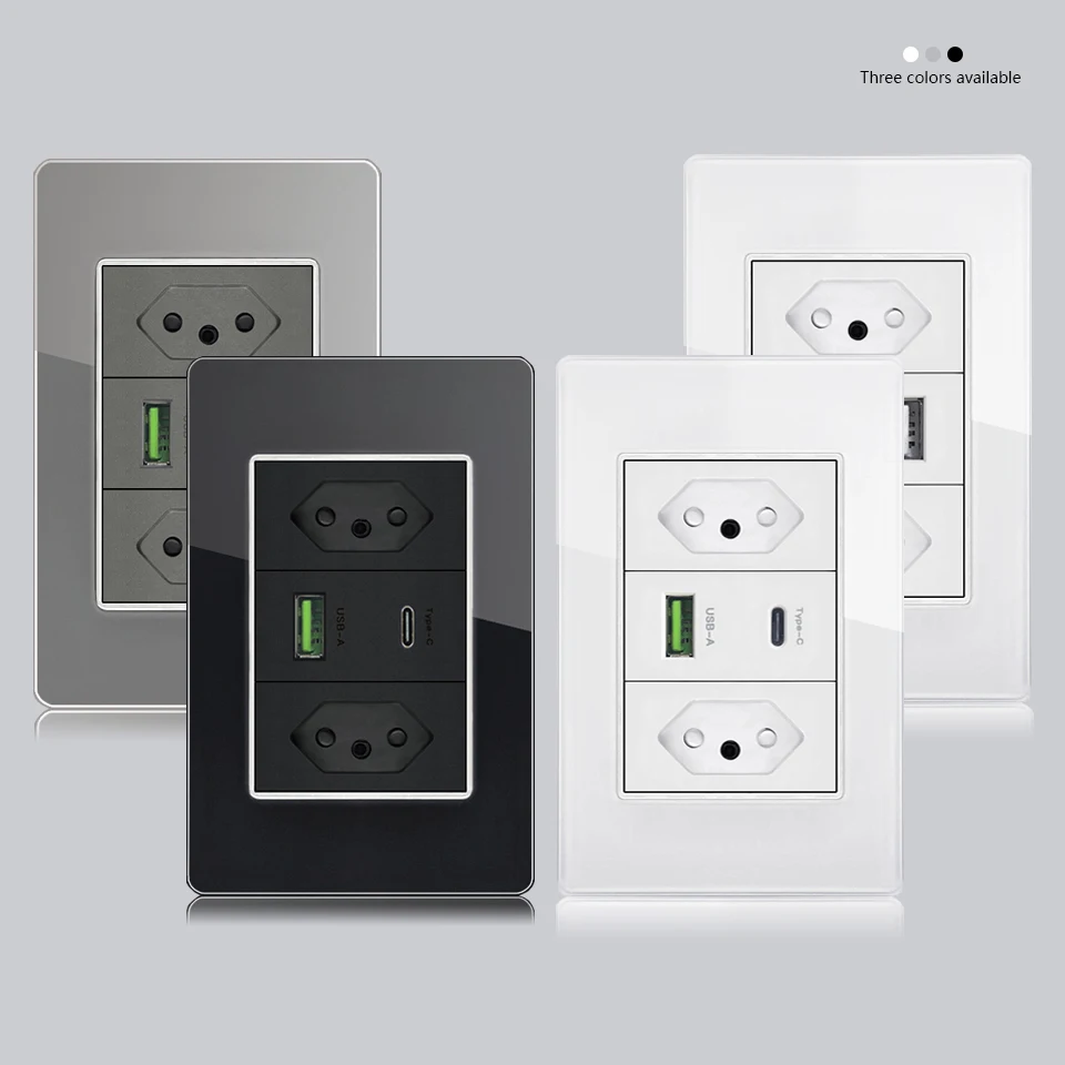 White-Brazil-Standard-20A-Socket-with-Usb-Type-C-20W-Tempered-Glass ...
