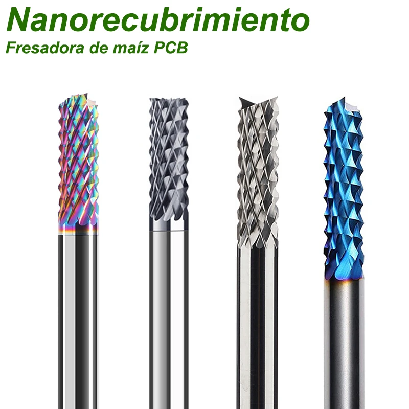 Fresa de carburo sólido para madera, fresa de maíz, broca de enrutador CNC de 3.175mm, 4mm, 6mm ...