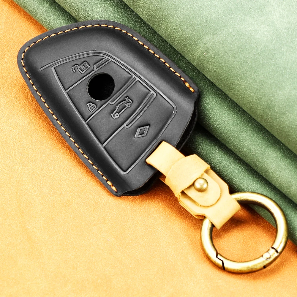 Leather-Car-Remote-Key-Case-Cover-Shell-Fob-For-BMW-G20-G30-G11-X1-X3 ...