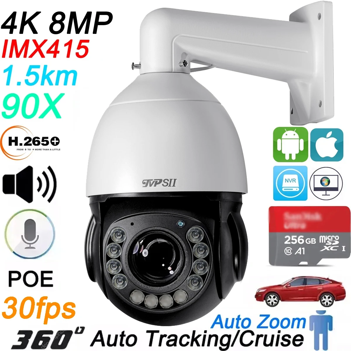 Auto-Tracking-30fps-8MP-4K-IMX415-90X-Optical-Zoom-360-Audio-Outdoor ...