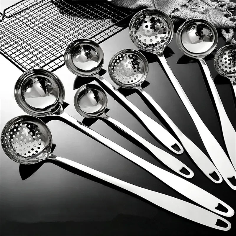 Stainless-Steel-Colander-Soup-Spoon-Shell-Filter-Dessert-Long-Handle ...