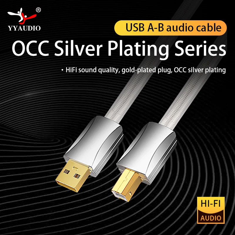 YYAUDIO-Cable-USB-de-alta-calidad-tipo-A-tipo-B-Cable-de-datos-Hifi-6N ...