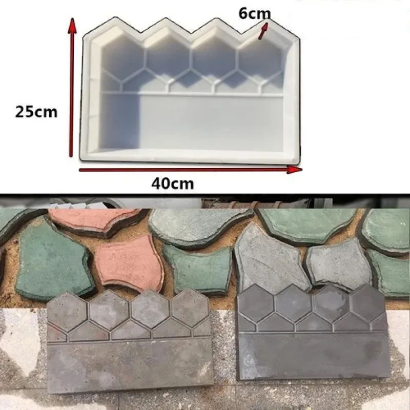 Garden-Edging-Fence-Concrete-Molds-Reusable-DIY-Brick-Decorative-Mold ...