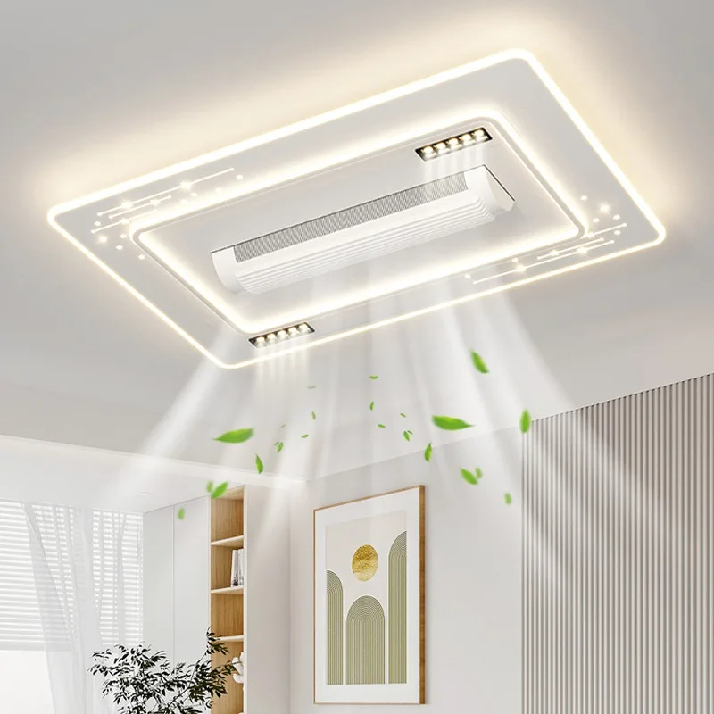 Modern Bladeless Ceiling Fan with Light And Remote Bedroom White ...