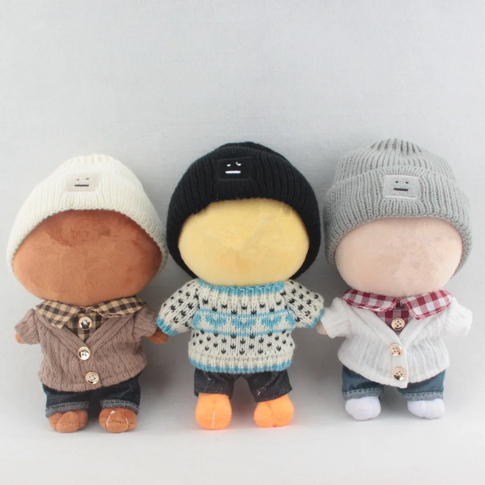 20cm Plush Toy Clothes Winter Vintage Sweater Knitwear Cute Soft Exo ...