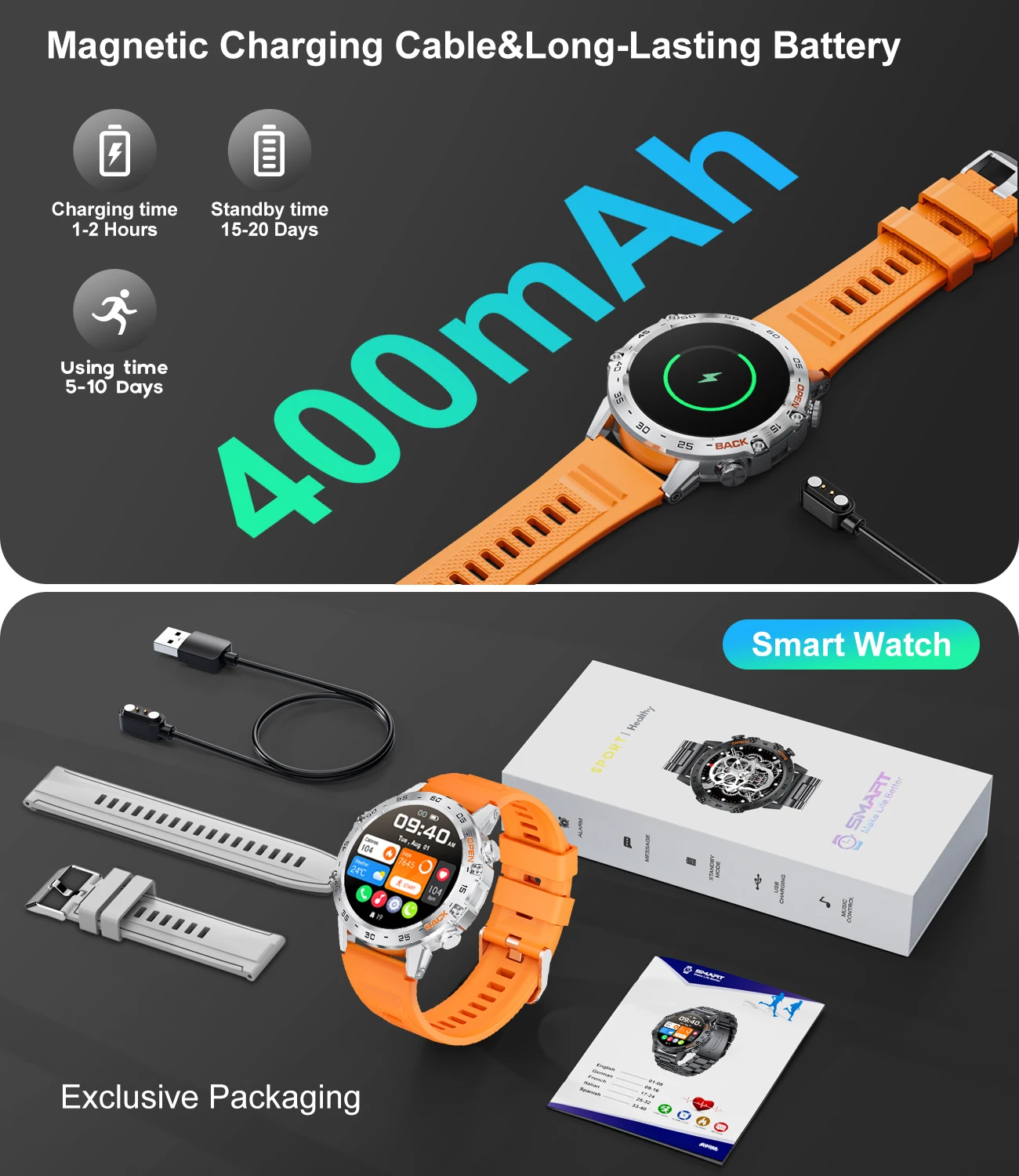 FitForce K52: Bluetooth Military Smartwatch | Outdoor Sports, Fitness & Heart Rate Monitoring ...