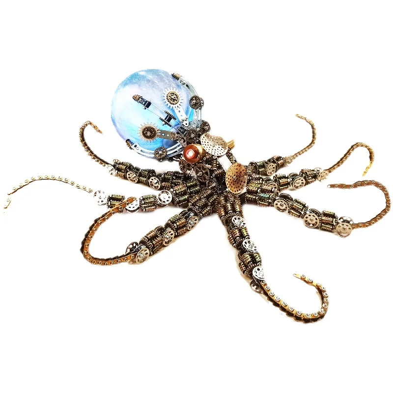 mechanical metal assembly difficult octopus Crusu hand assembled model ...