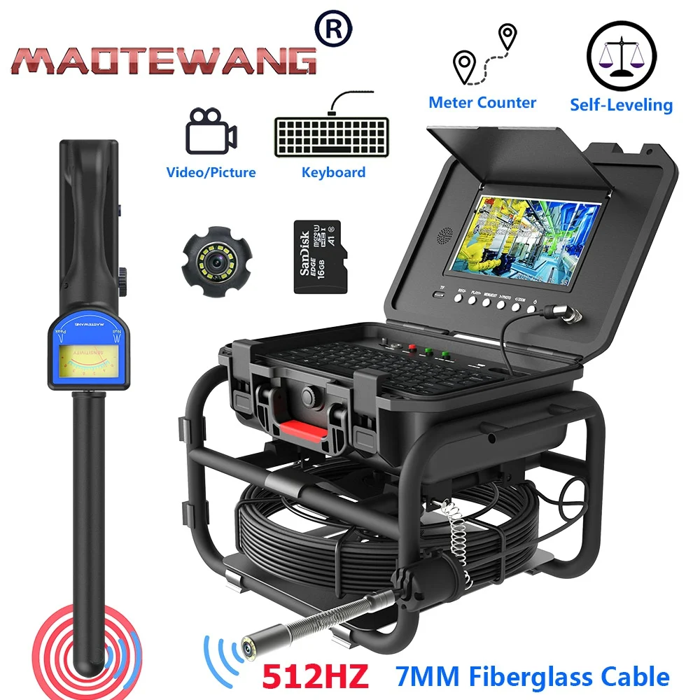 512HZ-sonde-Locator-Sewer-Pipe-Inspection-Camera-9Inch-1080P-Screen-DVR ...