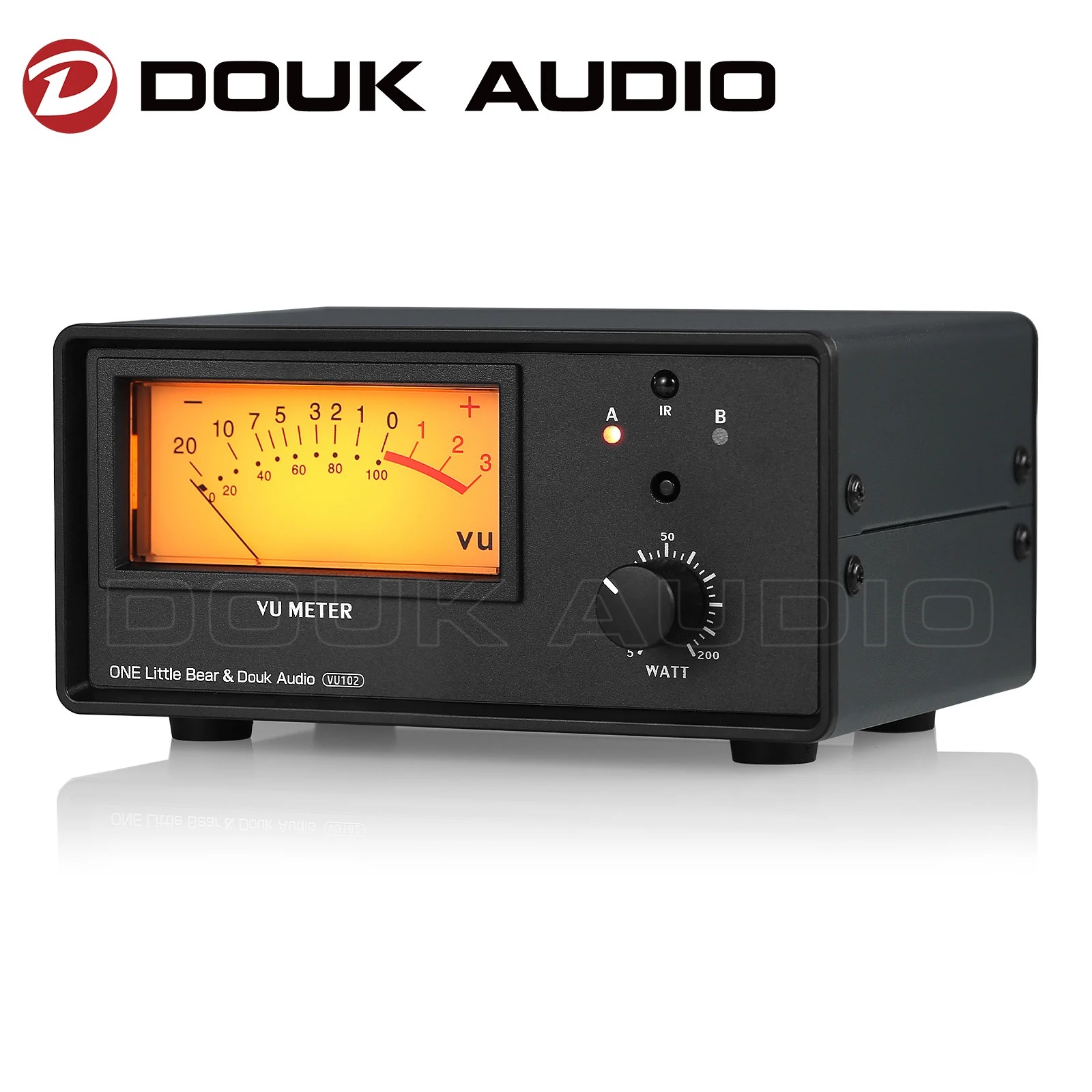 Douk Audio bu102 앰프 선택기, 2 존 스피커 스위처 박스, VU 미터 포함, 오디오 분배기, 리모콘 포함 ...