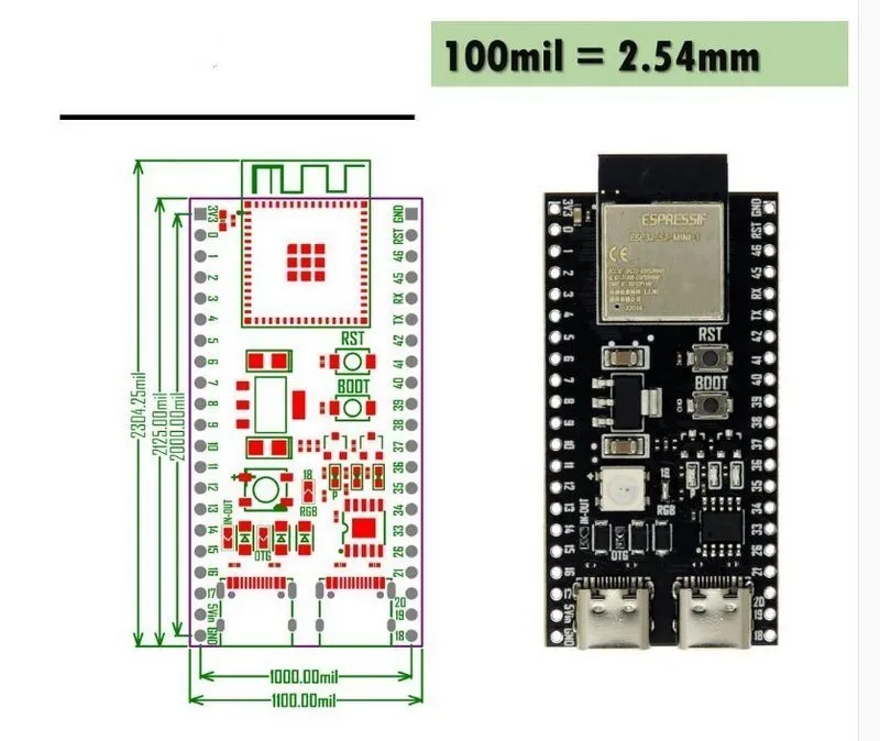ESP32-S2 MINI-1 N4R2 듀얼 코어 보드 [VND026] / 디바이스마트