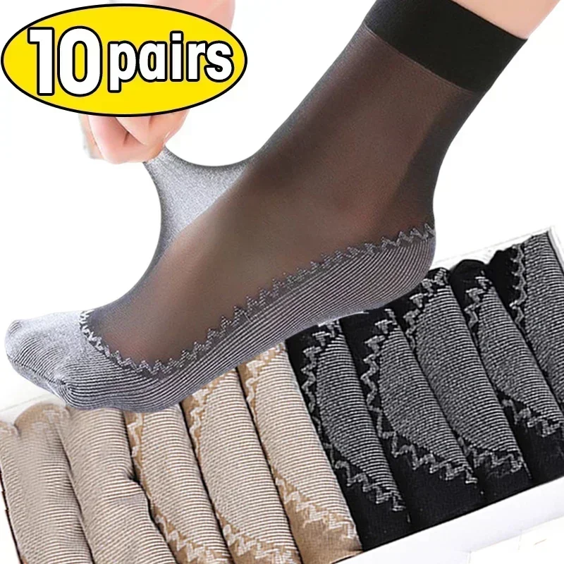 10pairs-Summer-Soft-Silk-Socks-Women-Cotton-Breathable-Bottom-Non-Slip ...