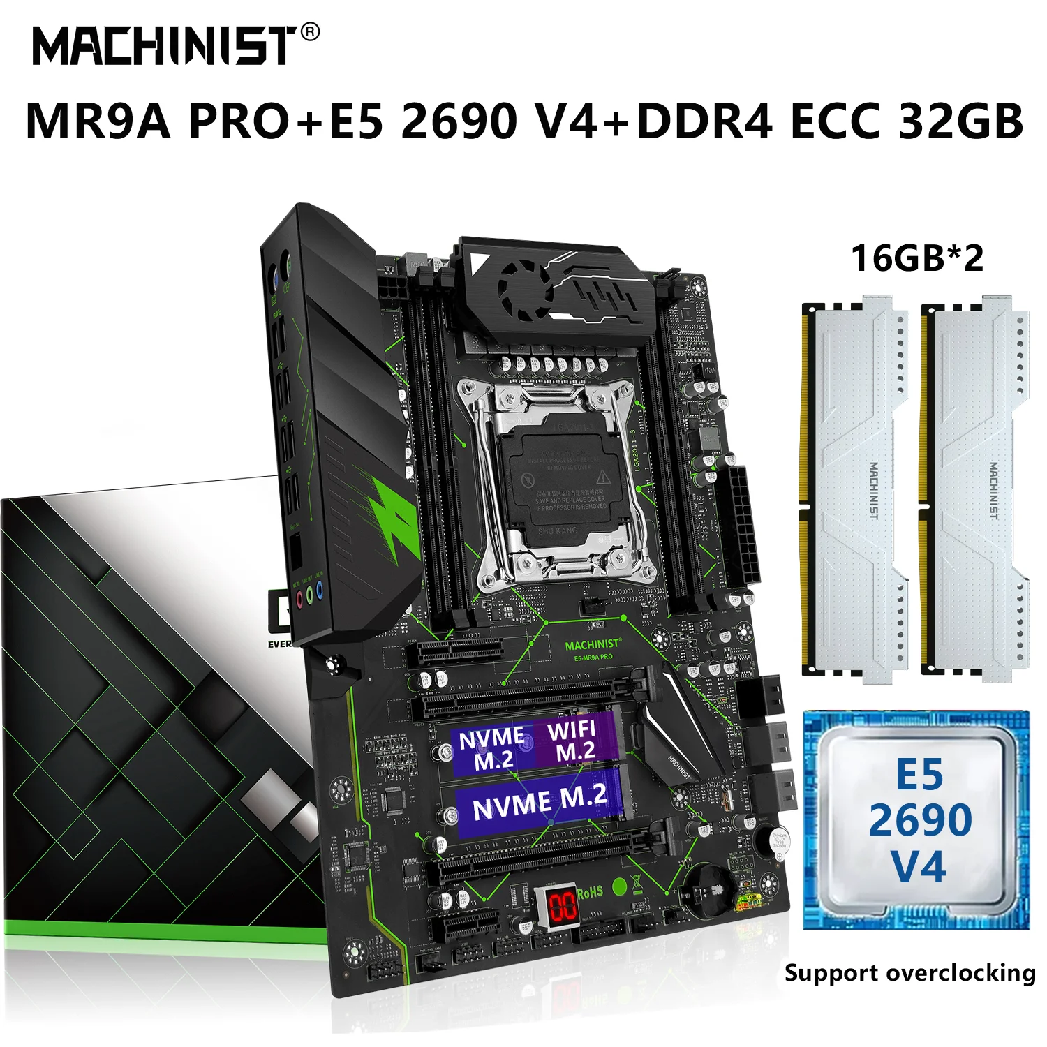 MACHINIST MR9A PRO X99 Kit Conjunto de Motherboard, CPU Xeon E5 2690 V4 ...