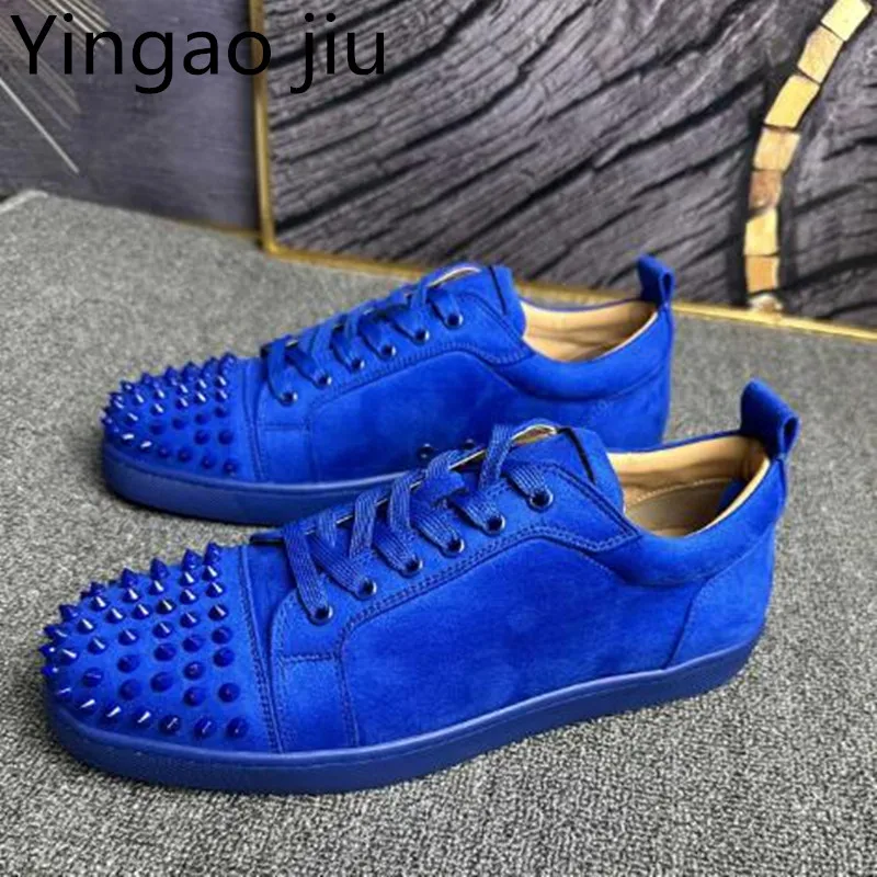 Spikes-Design-Flock-Leather-Shoes-Spring-Comfortable-Flats-Running-Men ...