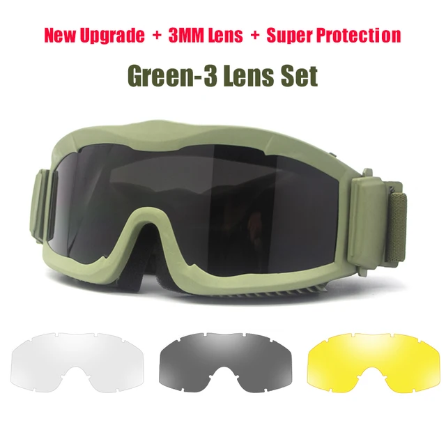 New Upgrade 3mm Tactical Goggles Military Combat Explosion-proof Anti ...