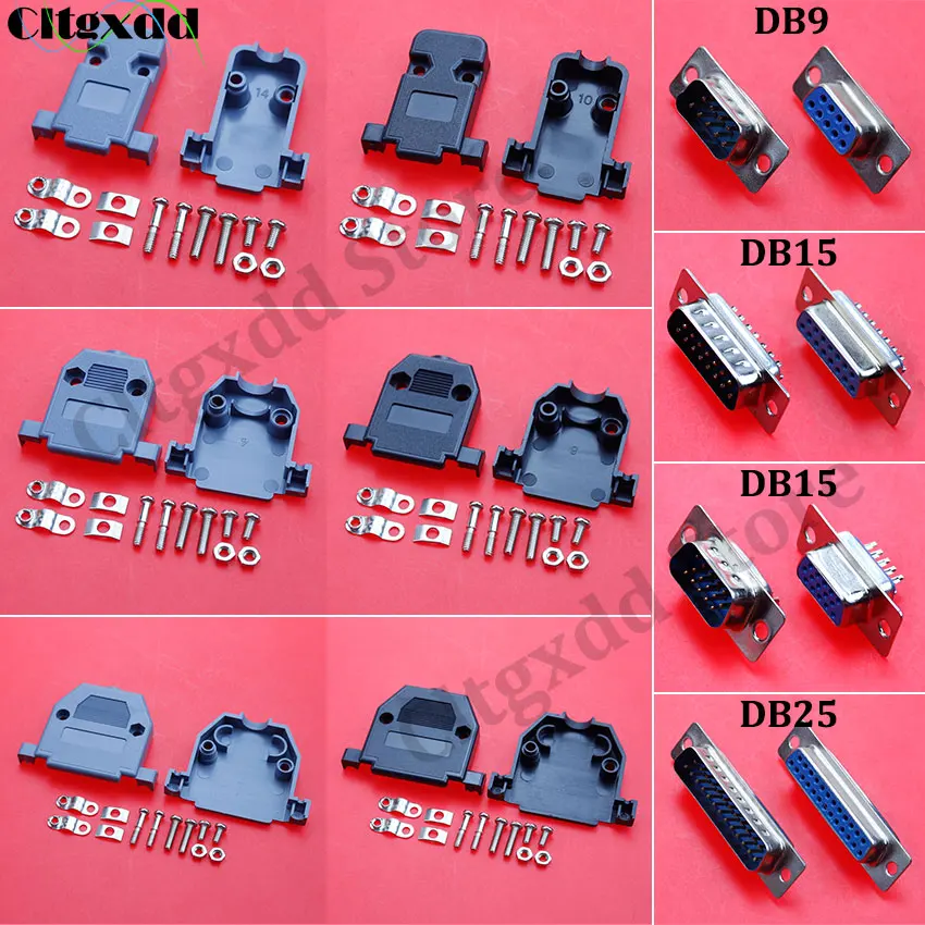 RS232 DB9 DB15 DB25 9/15/25 Pin Female Male 2/3Rows Solder Type Plug D ...