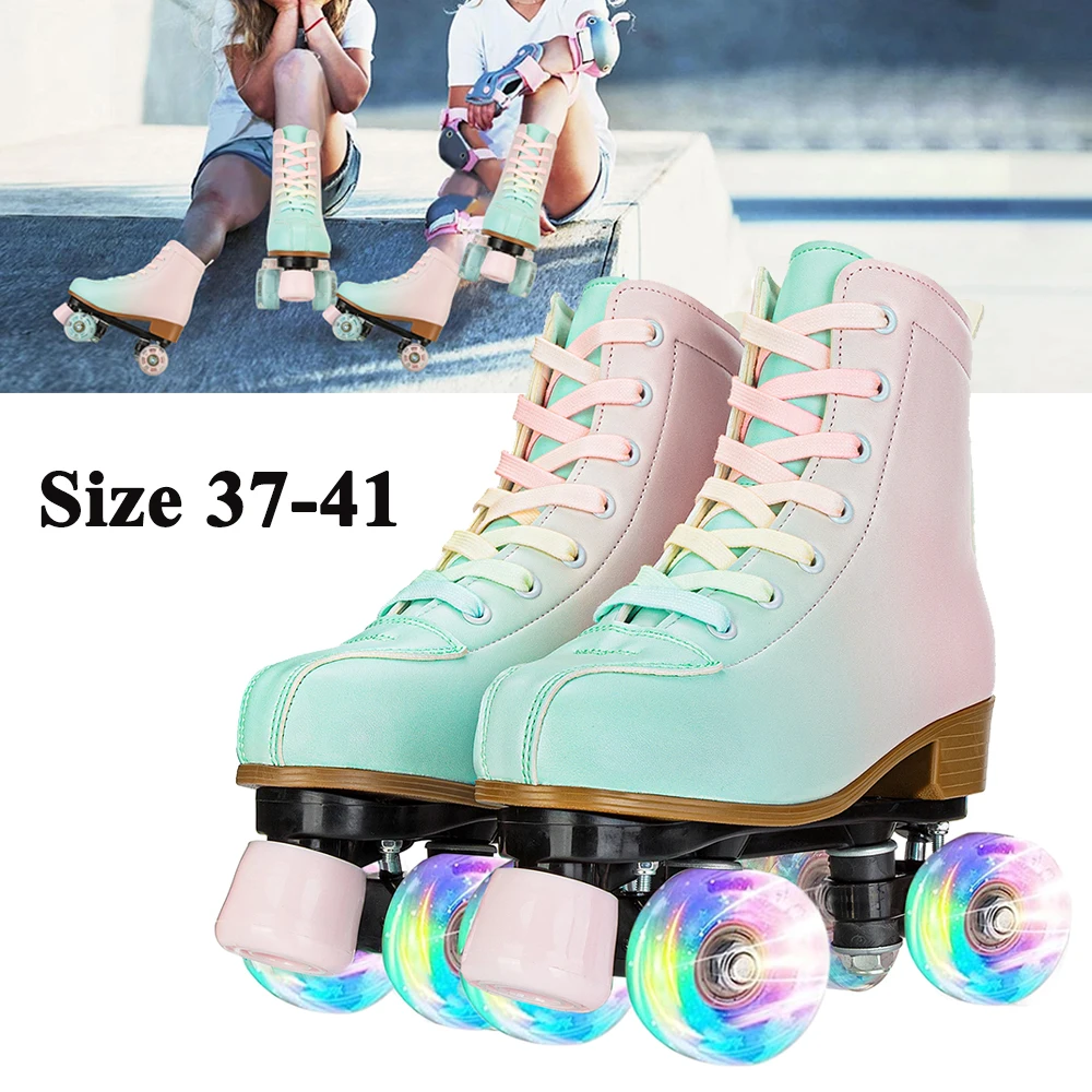 PU-Leather-Double-Row-Roller-Skates-For-Women-Inline-Skate-Shoes-4 ...