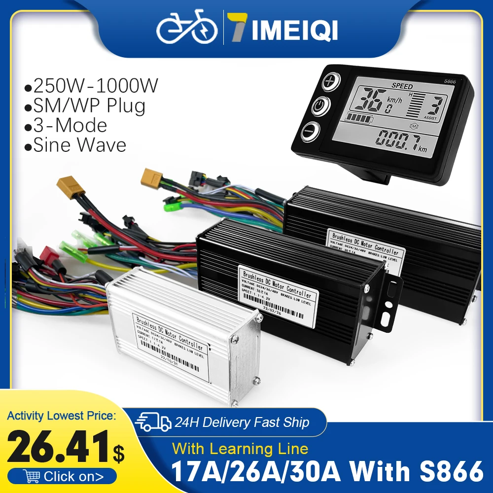 Ebike-Sinawave-Controller-36V-48V-17A-26A-30A-with-36V-48V-LCD-DIsplay ...