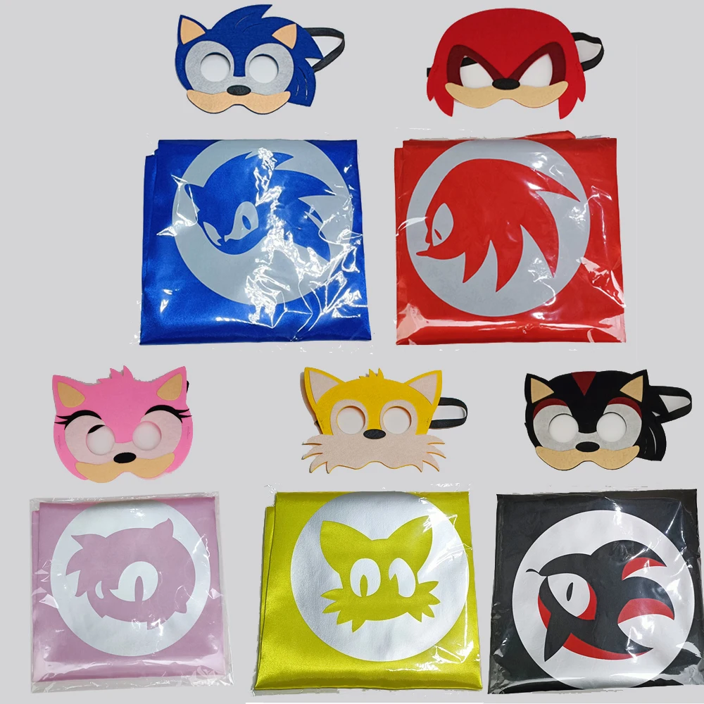 5Pcs-Set-Kids-Anime-Sonic-the-Hedgehog-Mask-Cape-Cloak-Cosplay-for ...
