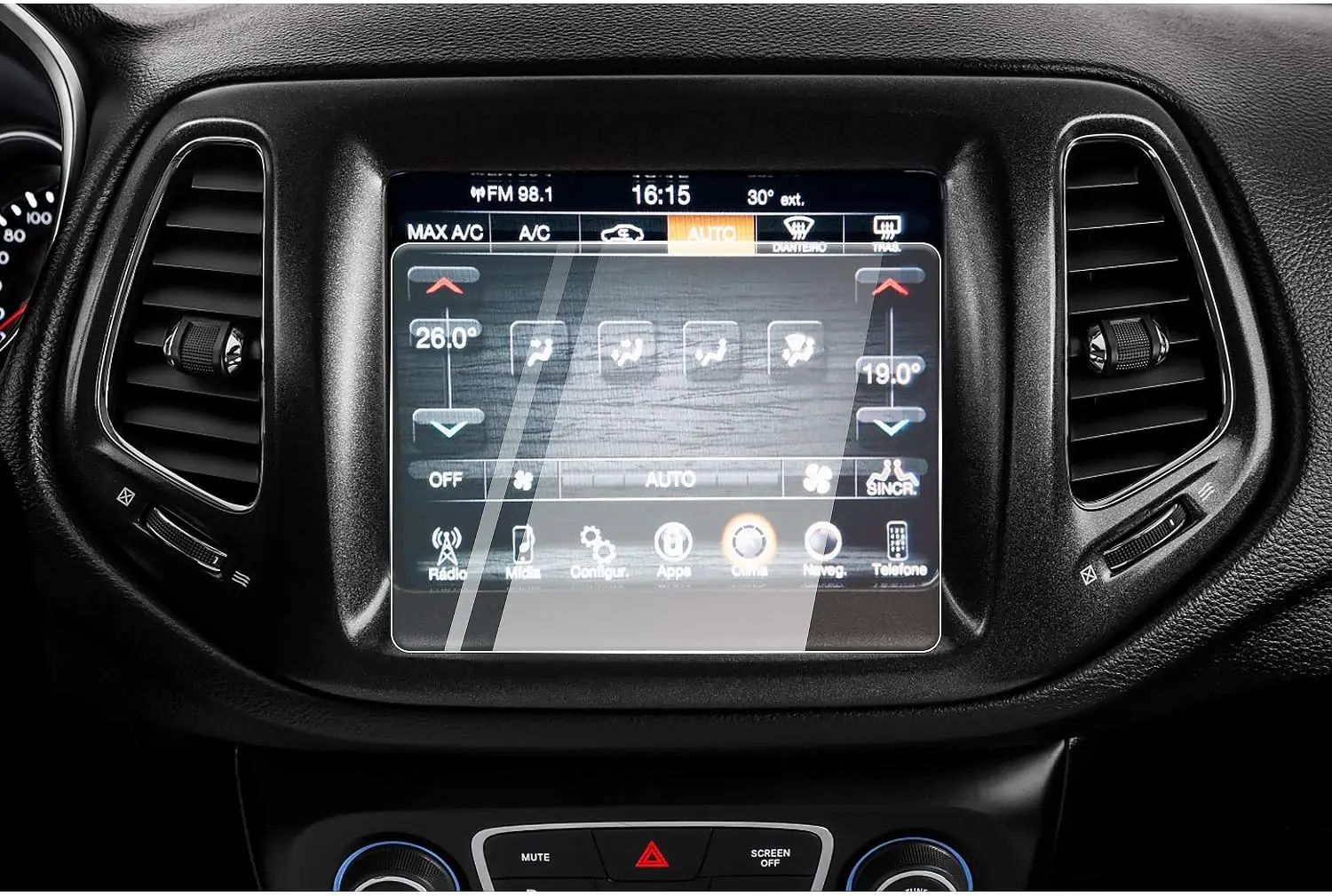 For Jeep Compass 2019 2018 2017 8.4inch LCD GPS Navigation Tempered ...