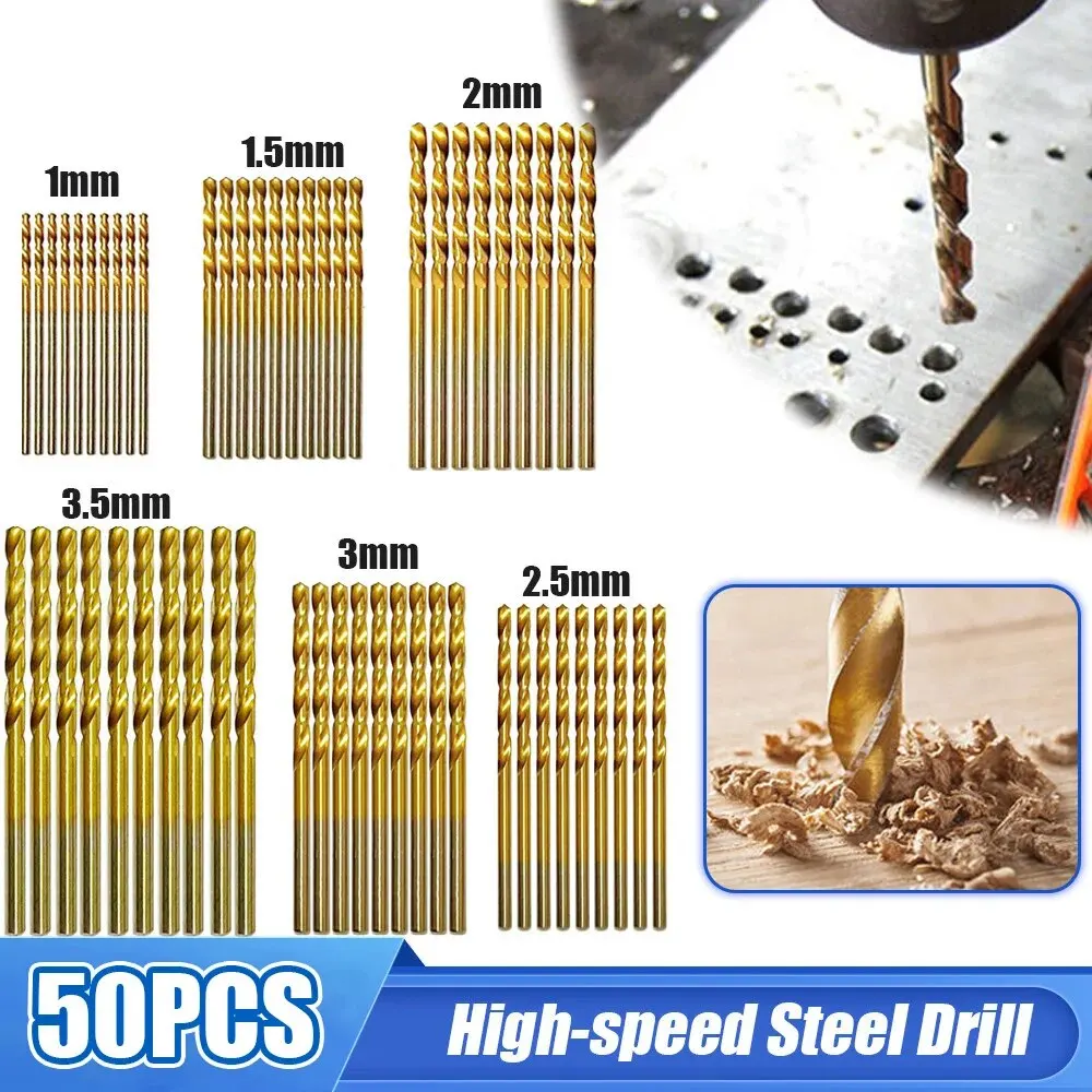 50pcs-High-Speed-Steel-Ti-plated-Twist-Bit-Titanium-Coated-Drill-Bits ...