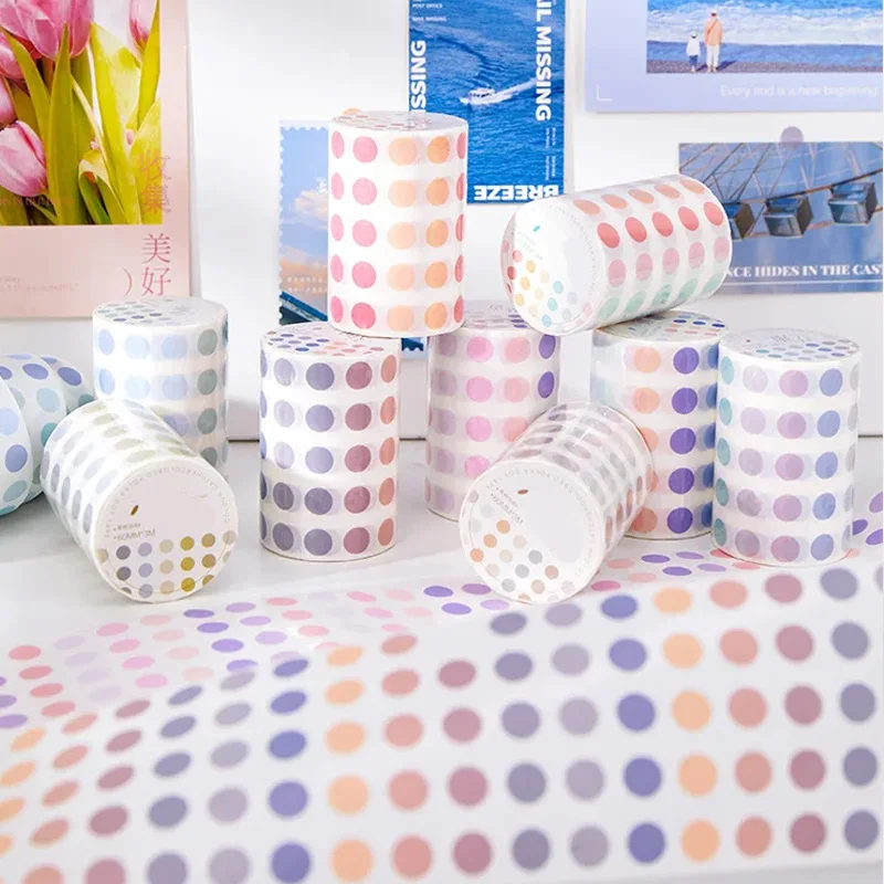 1-Roll-Colorful-Polka-Dot-Sticker-Self-Adhesive-Washi-Tape-Paper ...
