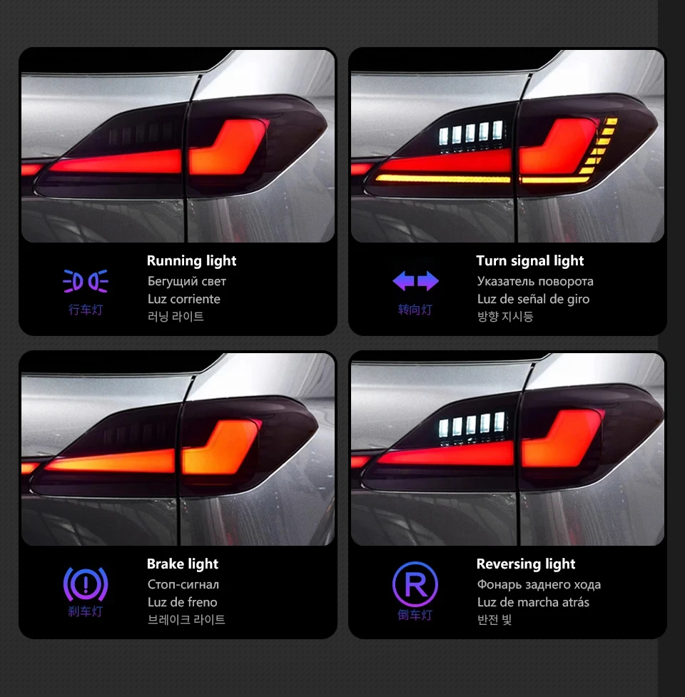 Lexus RX300 RX LED Tail Light 2009-2015 RX270 RX350 Rear Fog Brake Tur ...