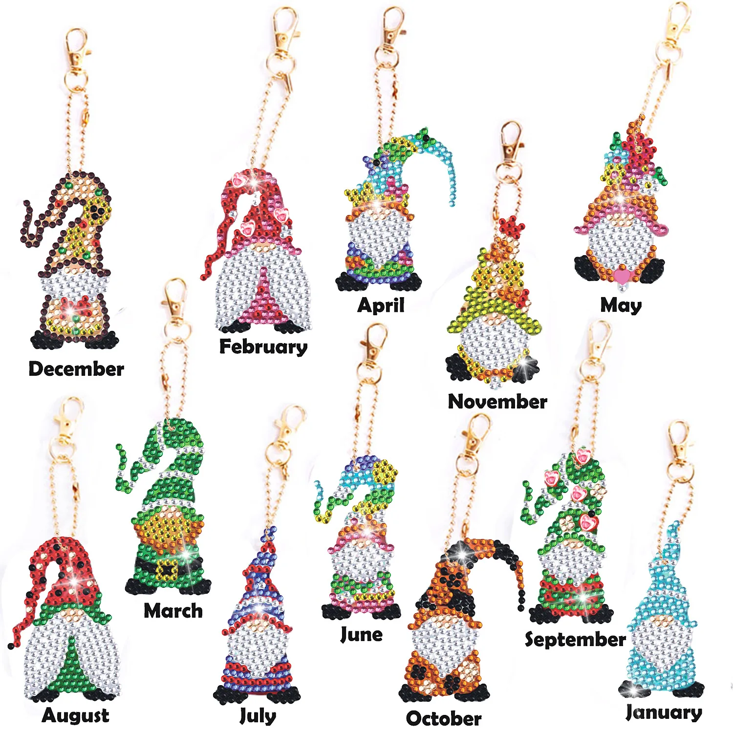 12-Pcs-Diamond-Painting-Keychain-Set-Dwarf-Double-Sided-Dot-Sticker ...