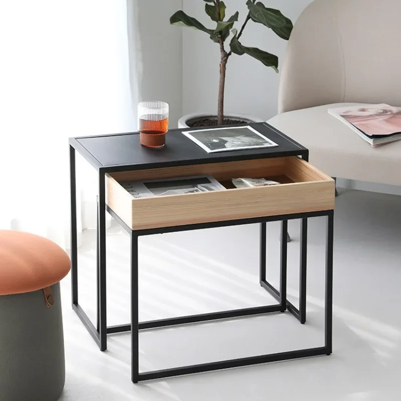 Nordic-Living-Room-Center-Table-Creative-Storage-Side-Table-with-Drawer ...