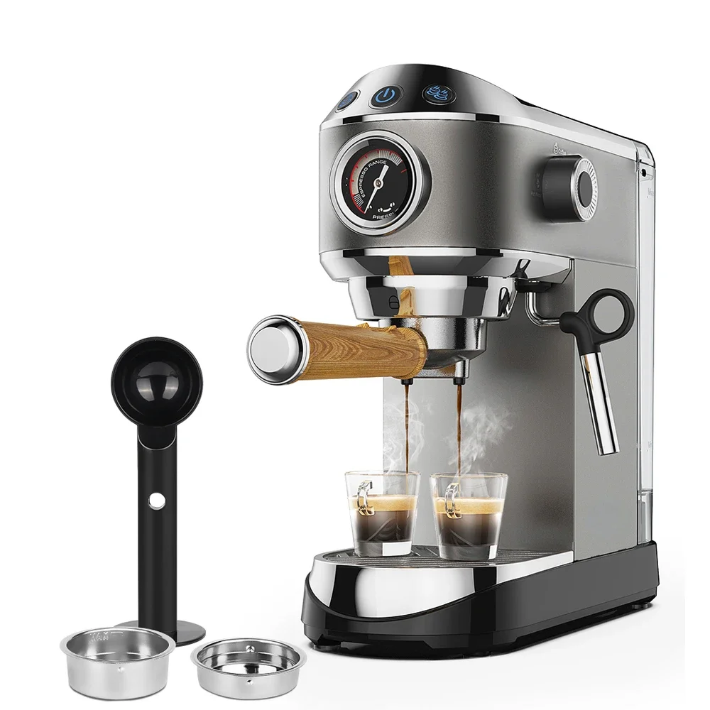 20-Bar-Semi-Automatic-Powder-Coffee-Machine-with-Milk-Steam-Frother ...
