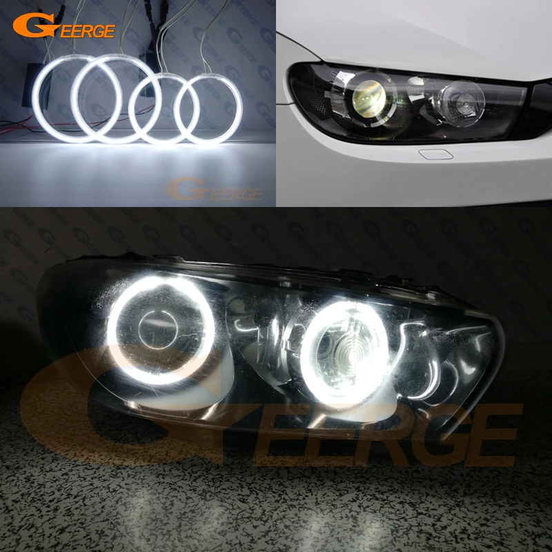 ที่ยอดเยี่ยม Ultra Bright CCFL Angel Eyes ไฟหน้าฮาโลชุดวันสำหรับ Volkswagen VW Scirocco III 2008 ...