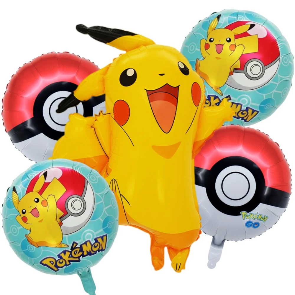 5Pcs-Set-Pokemon-Balloon-Pikachu-Aluminum-Foil-Balloons-1st-Kids ...