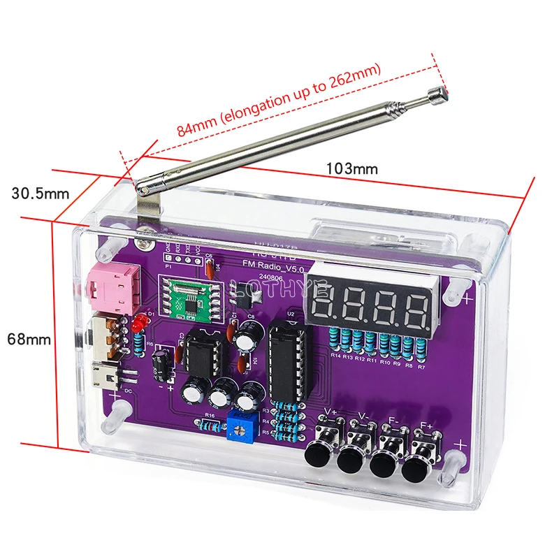 FM Radio Making Kit RDA5807S DIY Electronic Kit Receiver 87-108MHz ...