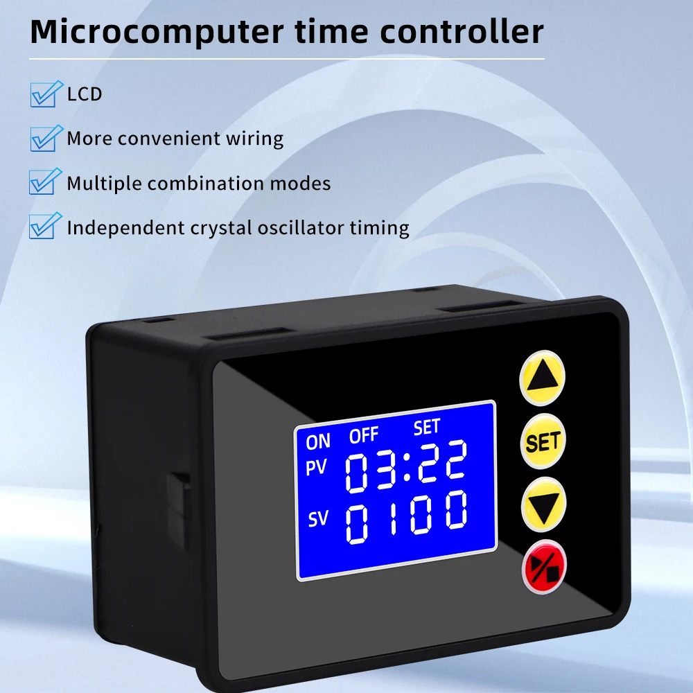 DC-12V-24V-AC-110V-220V-Microcomputer-Time-Controller-Programmable-Digital-Timer-Delay-Switch ...