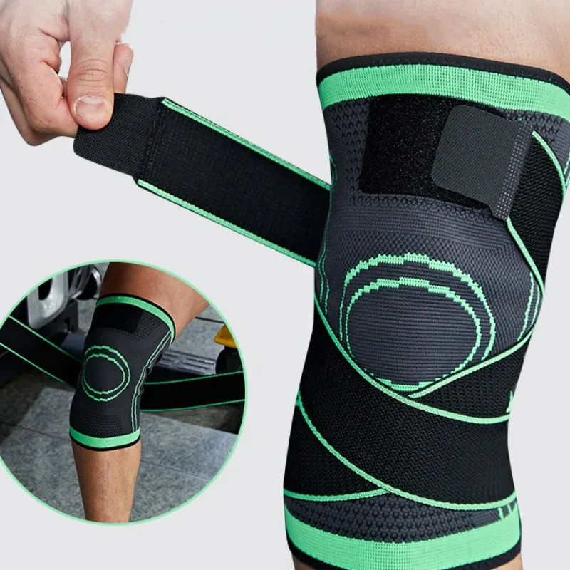 1PC Sports Kneepad Men Pressurized Elastic Knee Pads Support Fitness ...
