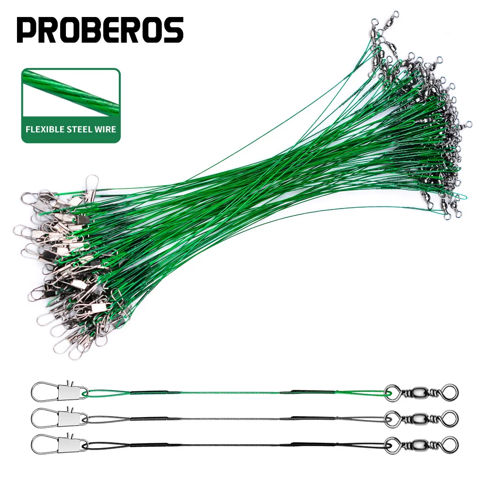 PROBEROS-10Pcs-Lure-Leader-Anti-Bite-Steel-Fishing-Line-Figure-8-Ring ...