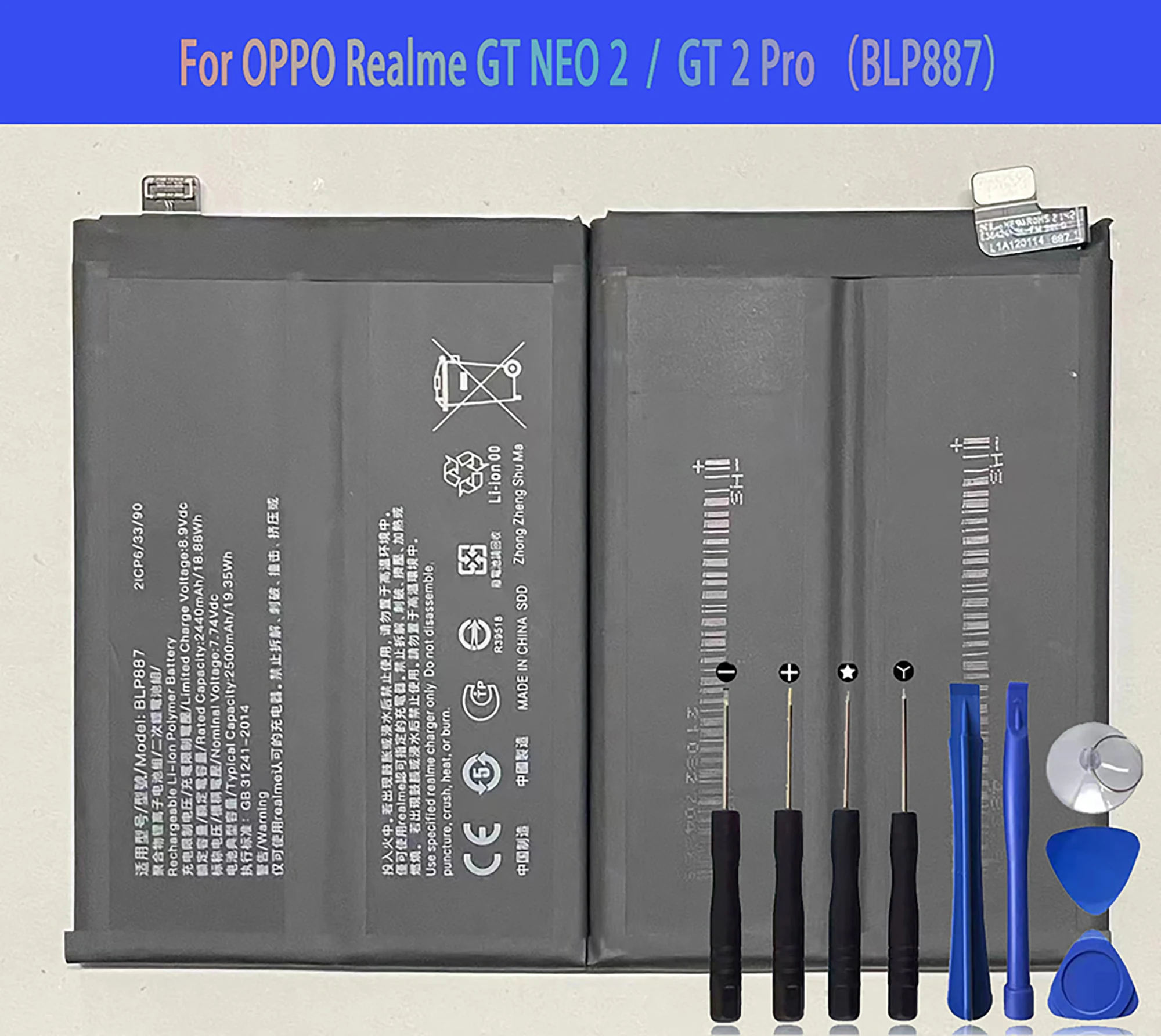 100-Original-Capacity-BLP887-Battery-For-OPPO-Realme-GT-NEO-2-GT2-Pro ...