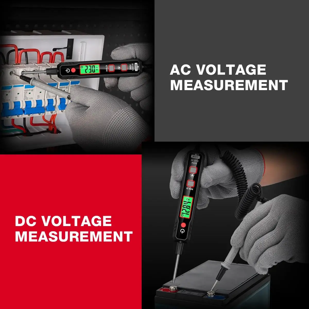 HABOTEST Digital Multimeter HT86B, 12 300V AC DC digital voltage ...