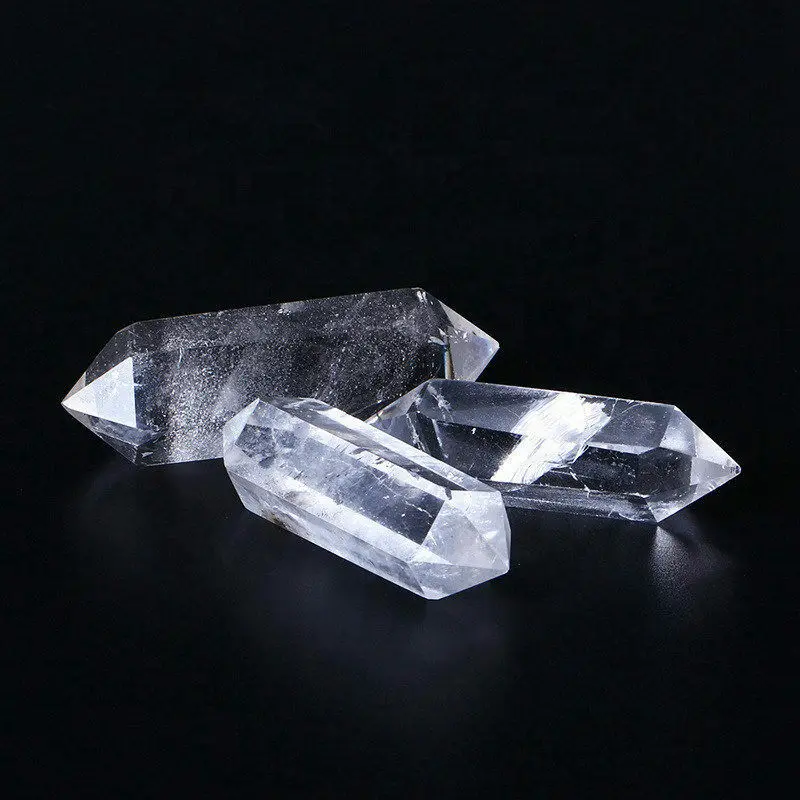 6 sided Prism Style Clear Natural Quartz Crystal Double Terminated ...