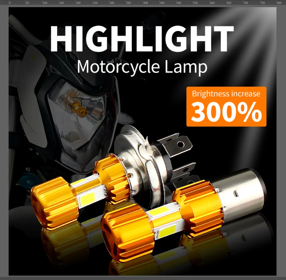 Motorcycle-Headlight-H4-BA20D-CSP-12V-LED-Moto-High-Low-Beam-Led-Bulbs ...