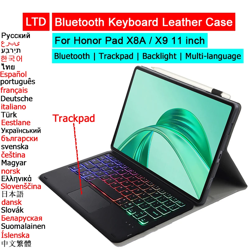Bluetooth-Keyboard-Case-For-Honor-Pad-X8A-X9-11-inch-Tablet-Case ...